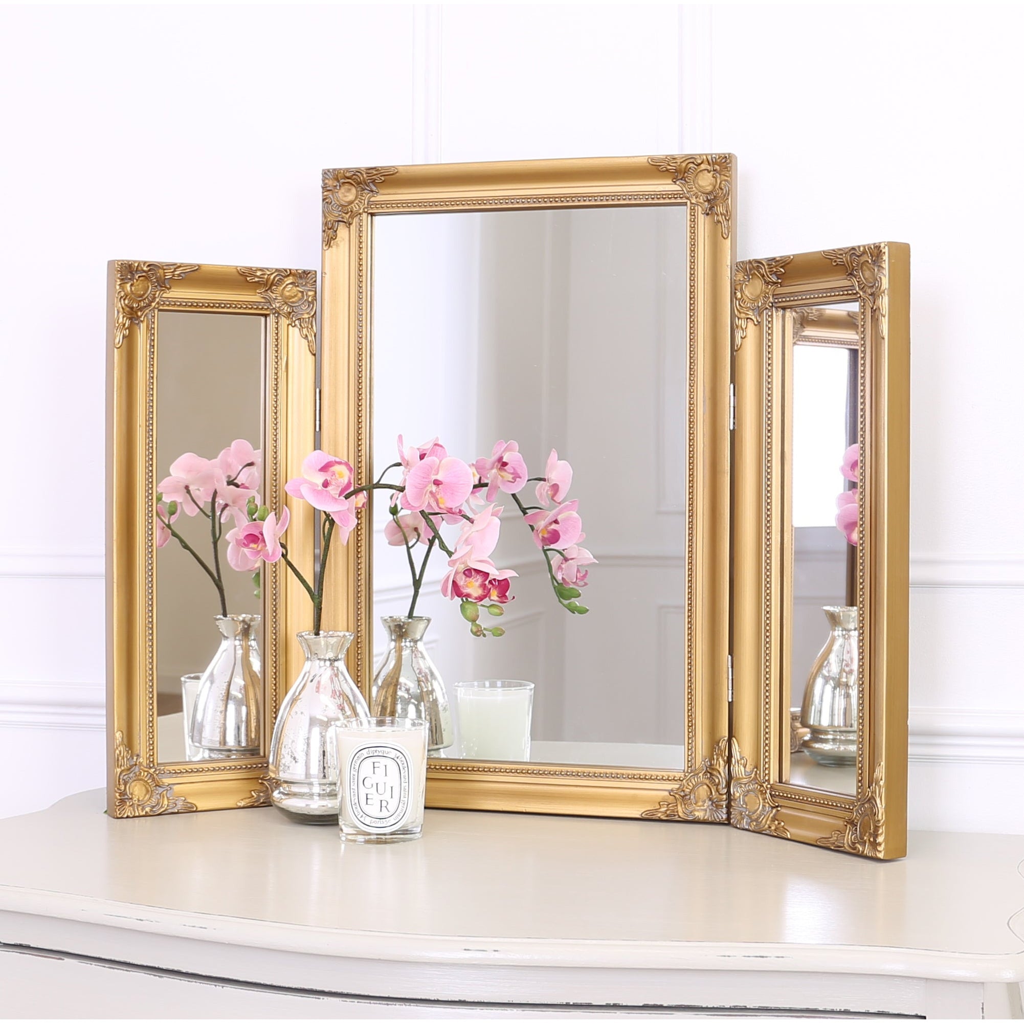 Buy Lola Dressing Table Mirror Antique Gold | Select Mirrors